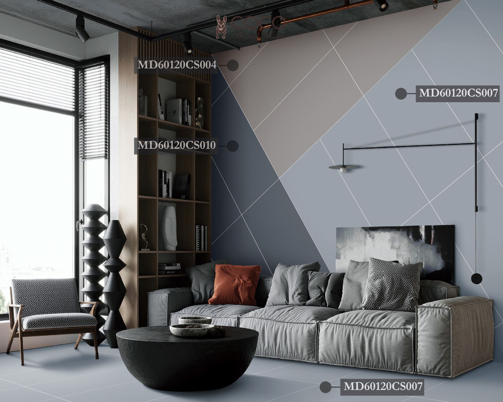 Artistic Tile | CoCo Starmoon Series Georgian Grey 600x1200mm Linear ...