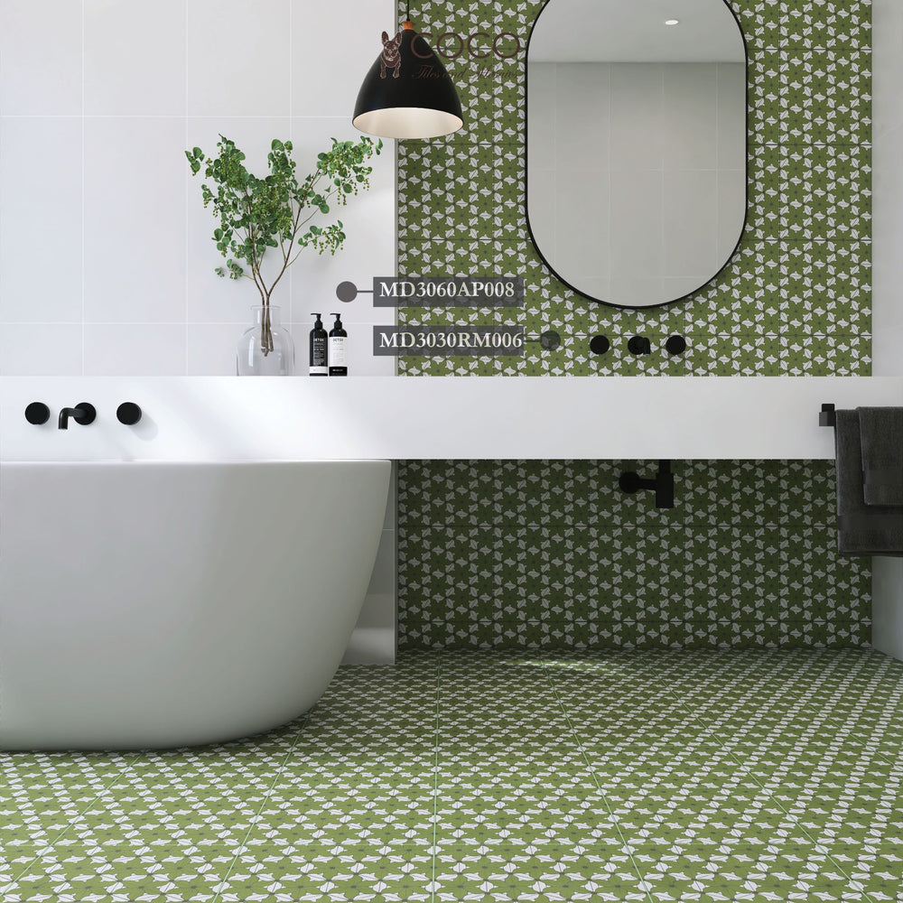 Retro Metro Series - Valley of Life Night Bloom Satin 300x300mm Cerami ...