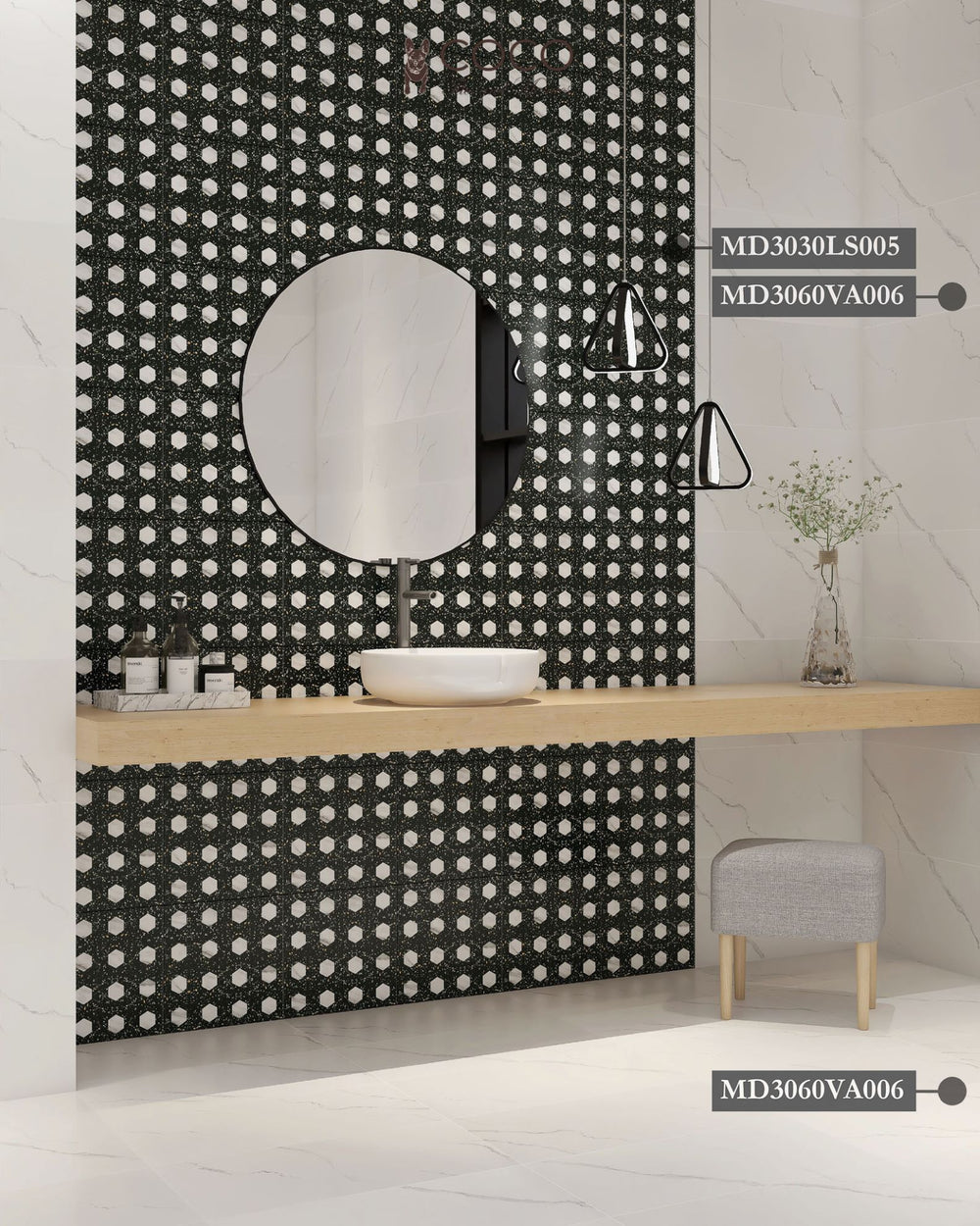 Dramatic Veined Marble-Effect Tiles | Wild Mirage Series | COCO Tiles ...