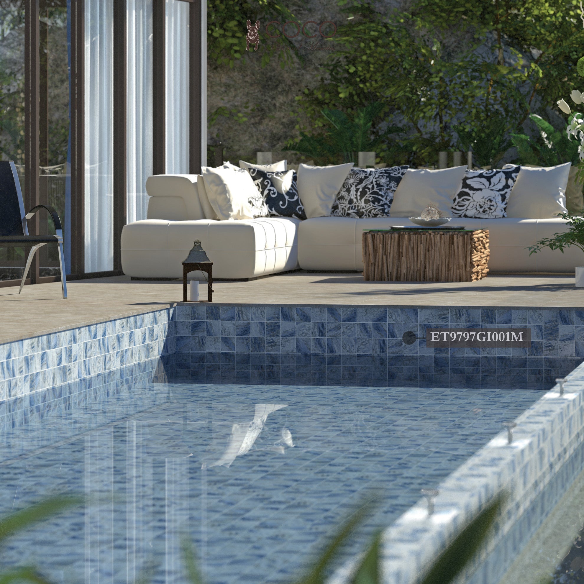 Coastal Pool Mosaic Tile | Greek Islands CoCo & Breezy Matte 97x97mm ...