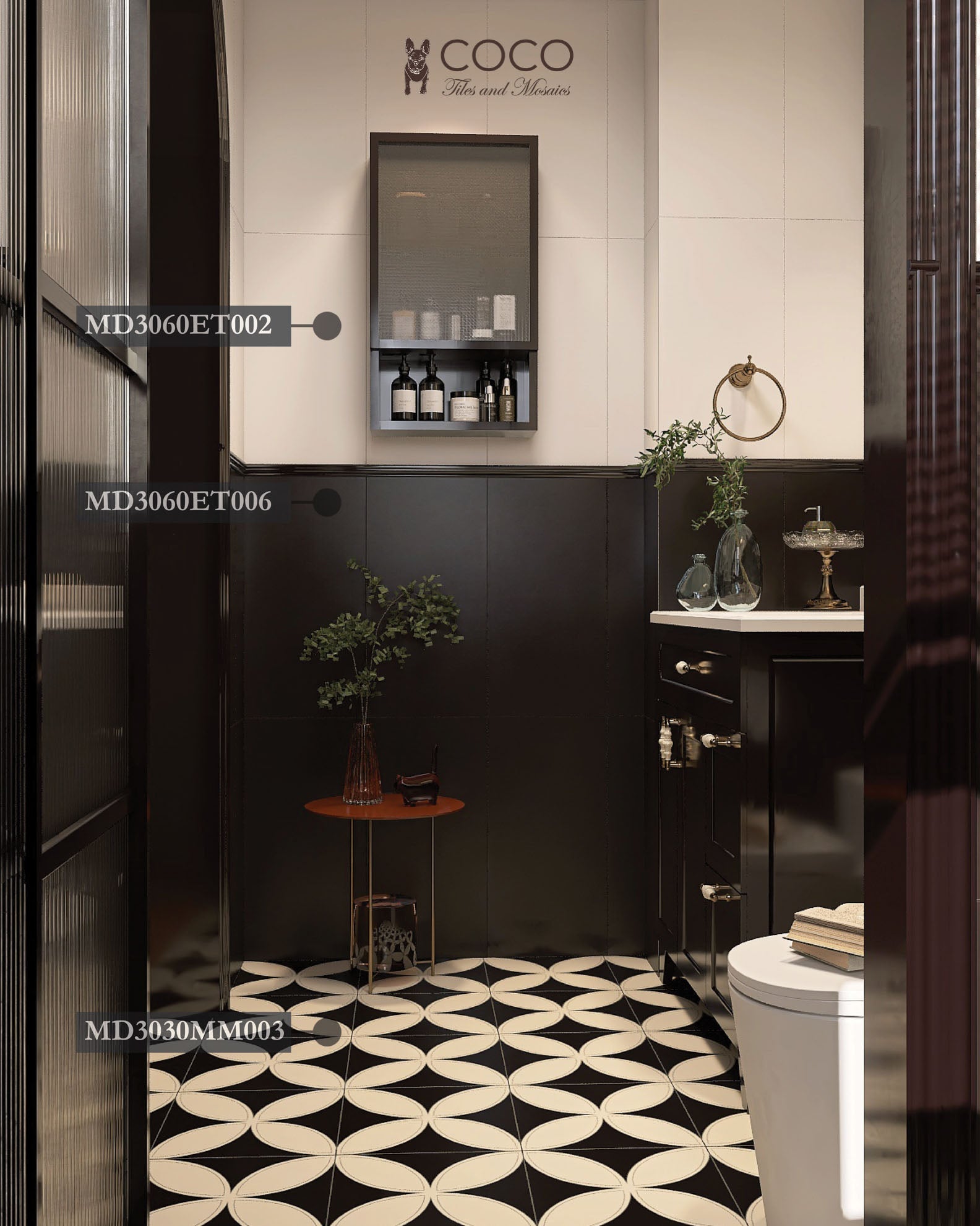 The art of contrast—dark, moody, yet timelessly chic! – COCO Tiles and ...