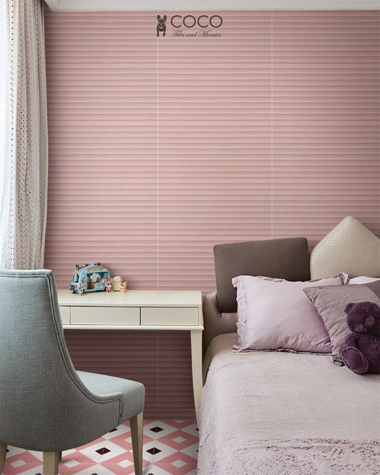 Artistic Tile | Lake Breeze - Blush Reeded Surface 300x 600mm Ceramic ...