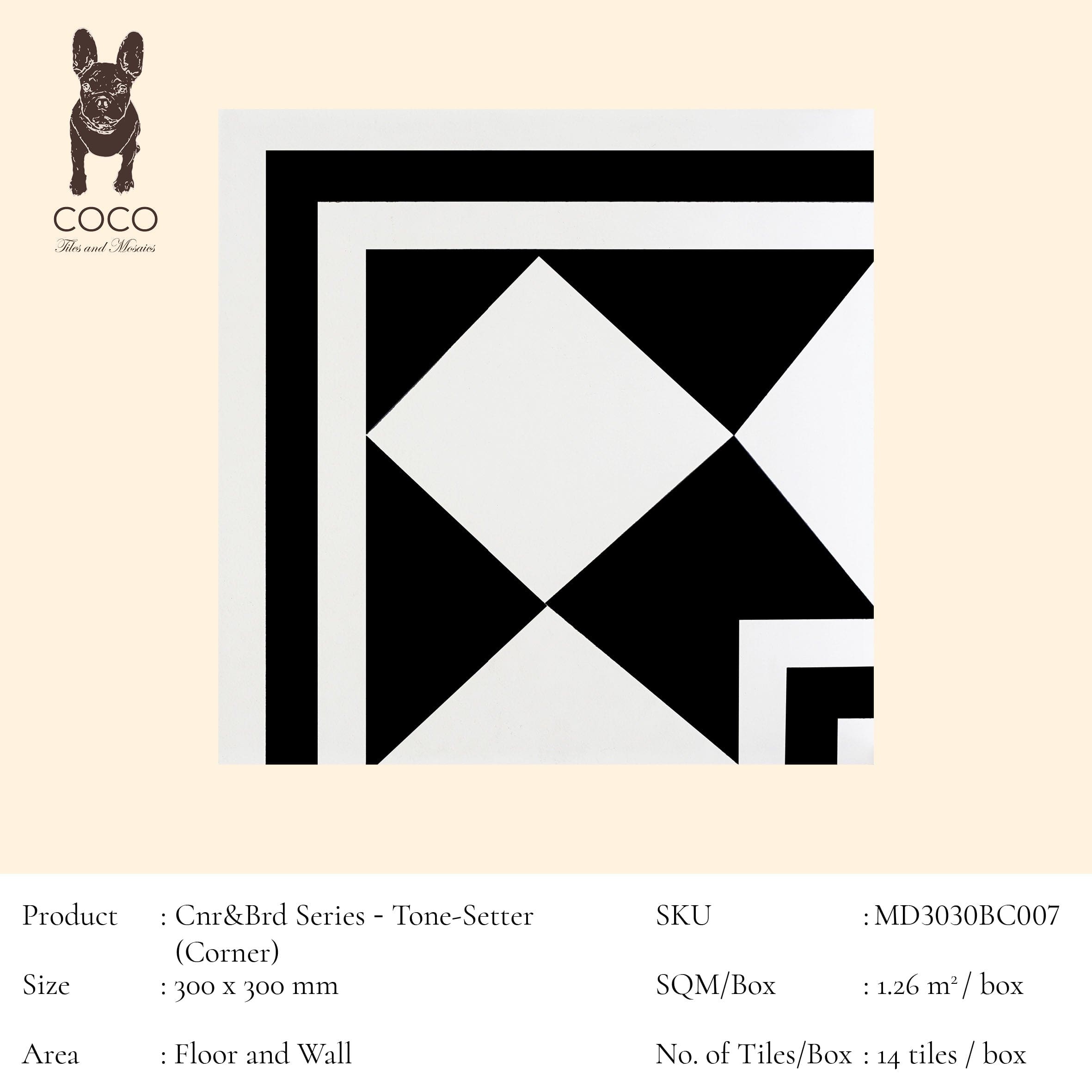 Cnr&Brd Series - Tone-Setter (Corner) 300x300mm Ceramic Tile – COCO ...