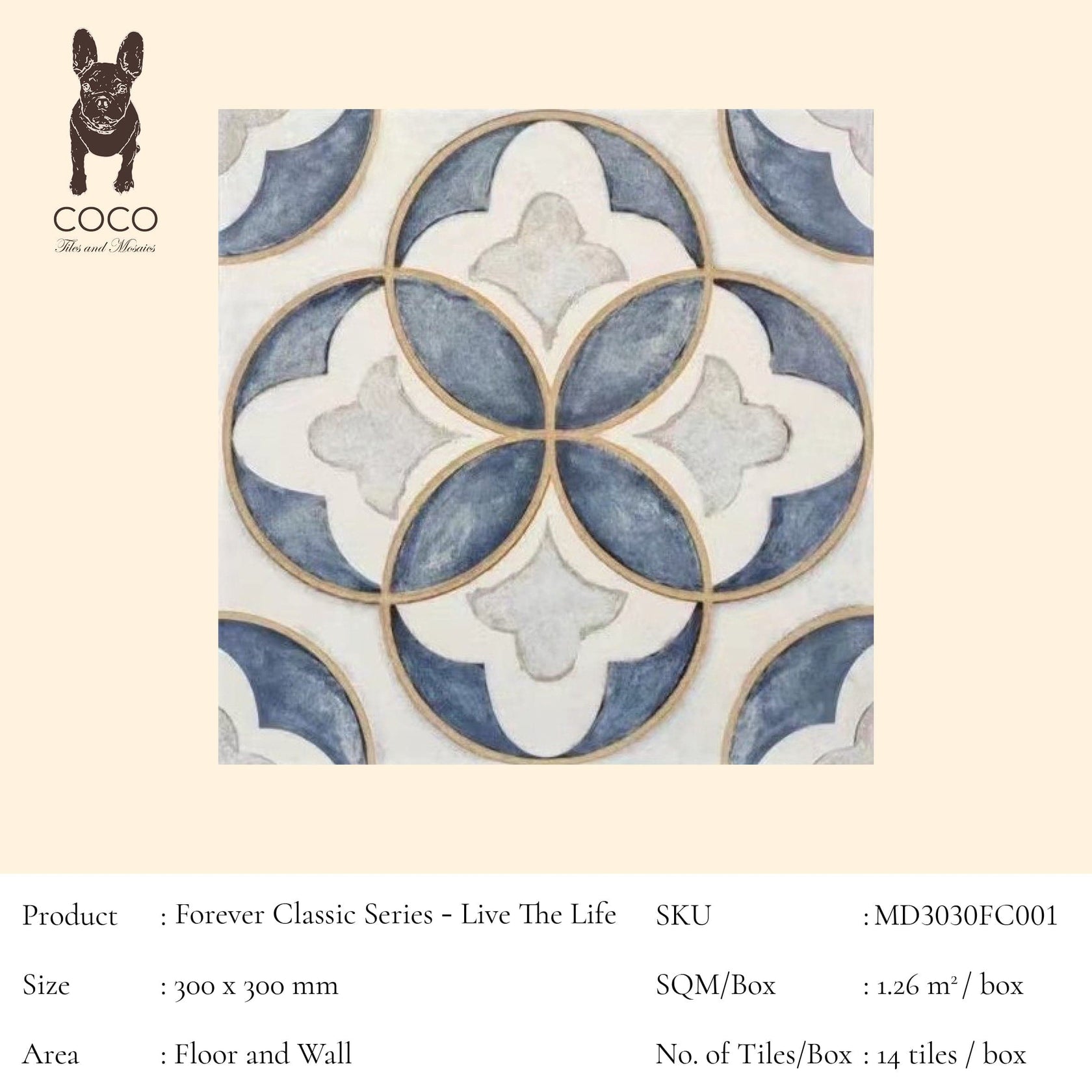 Forever Classic Series - Live The Life 300x300mm Ceramic Tile – COCO ...