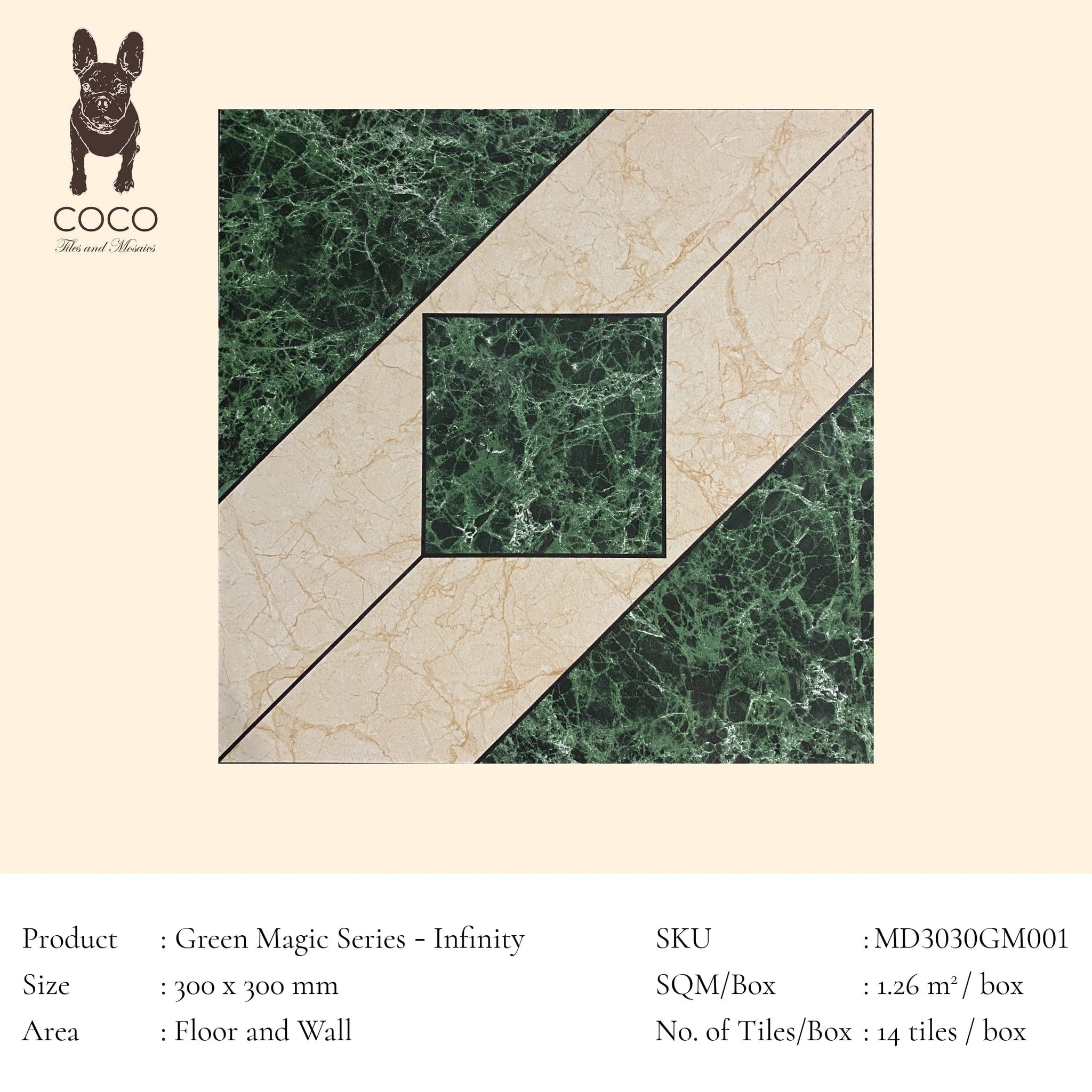 Green Magic Series - Infinity 300x300mm Ceramic Tile – COCO Tiles and ...