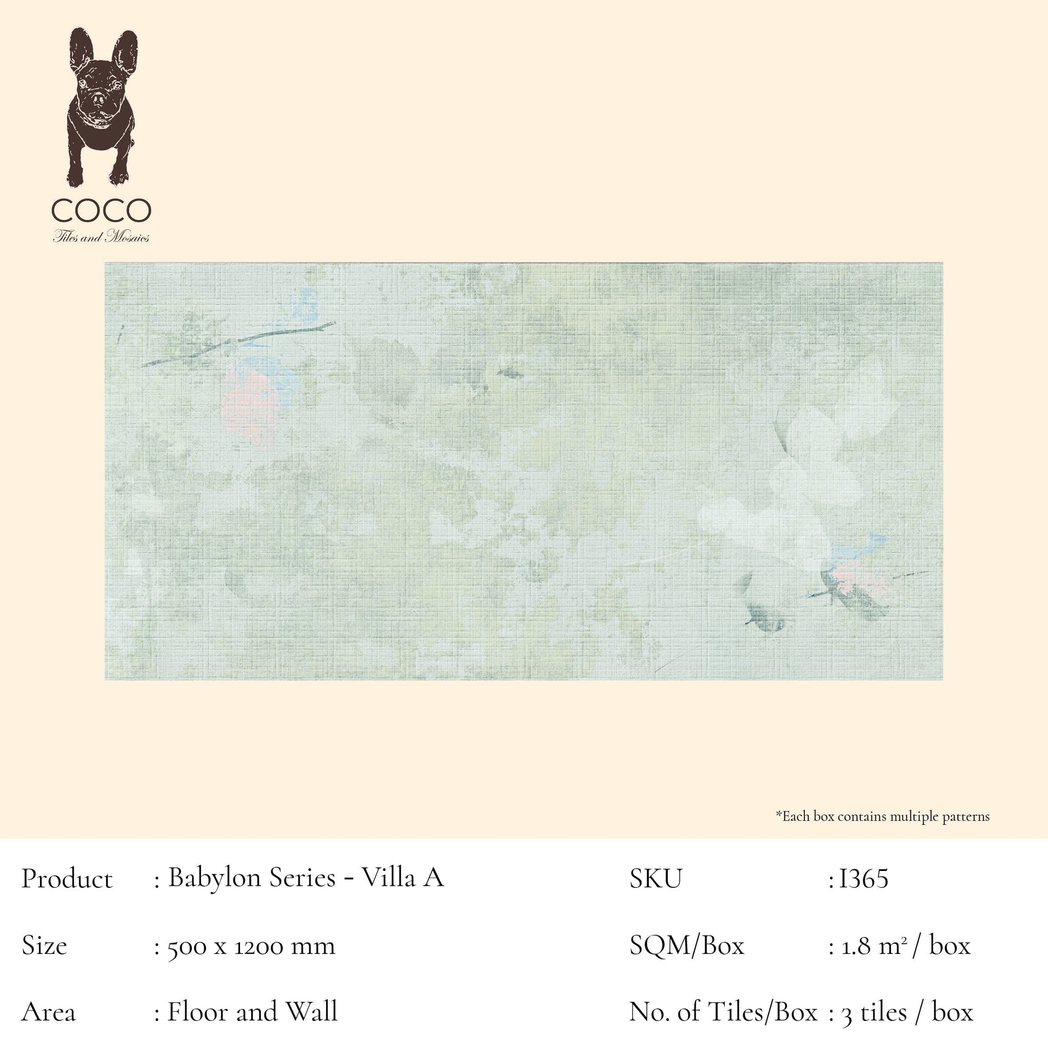 Babylon Series - Villa A 500x1200mm Ceramic Tile – COCO Tiles and Mosaics