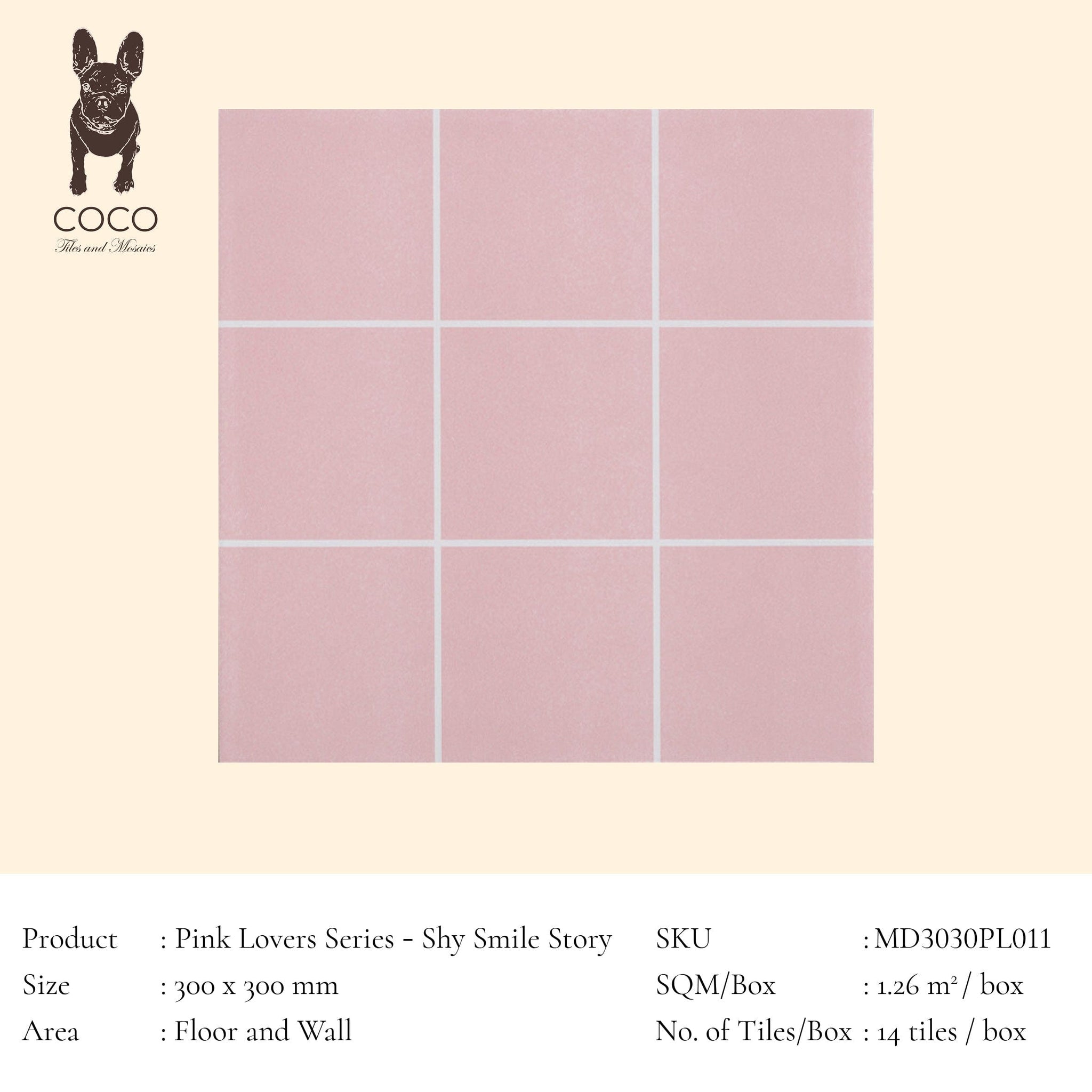 Pink Lovers Series - Shy Smile Story 300x300mm Ceramic Tile – COCO ...
