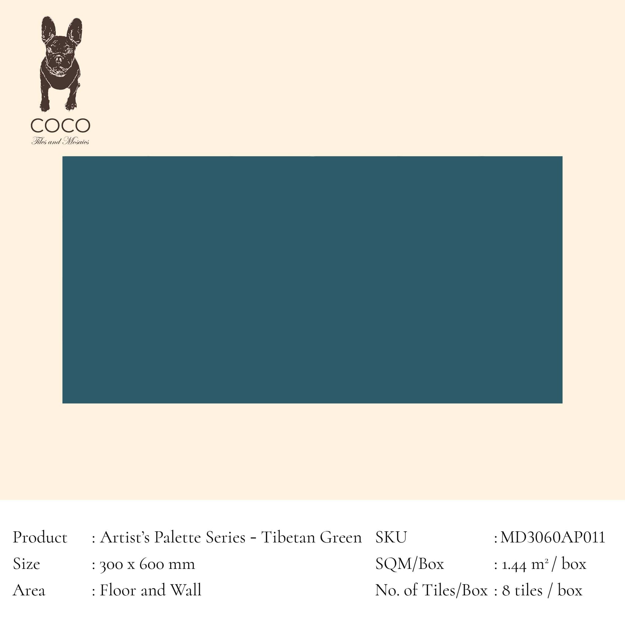 Artist’s Palette Series - Tibetan Green 300x600mm Ceramic Tile – COCO ...